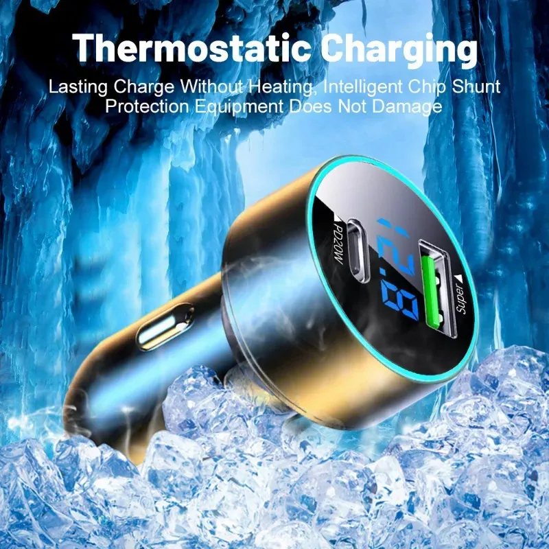 Super Charge Dual Port Car Charger for Phones - Fast Charging, Type C ...