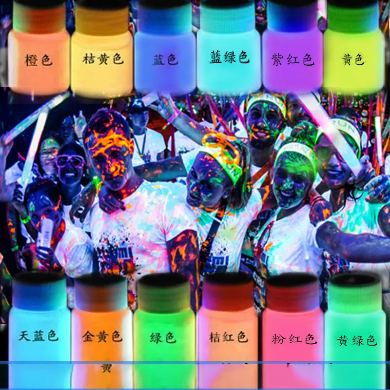 Glowing Acrylic Paints - 25g/Bottle Luminous Neon Pigment for Artwork ...