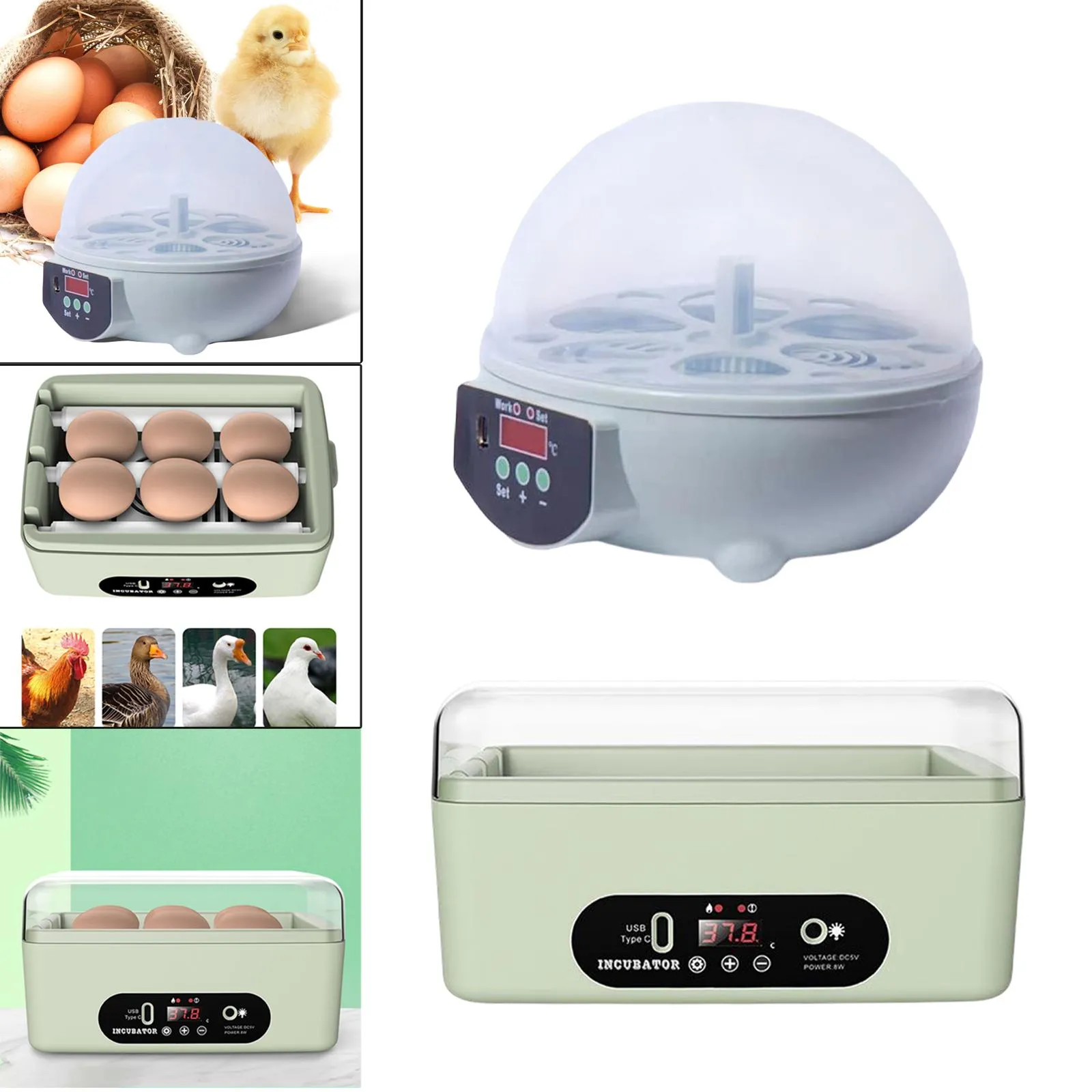 Automatic Egg Incubator Egg Turner Tray Temperature Control For Chicken ...