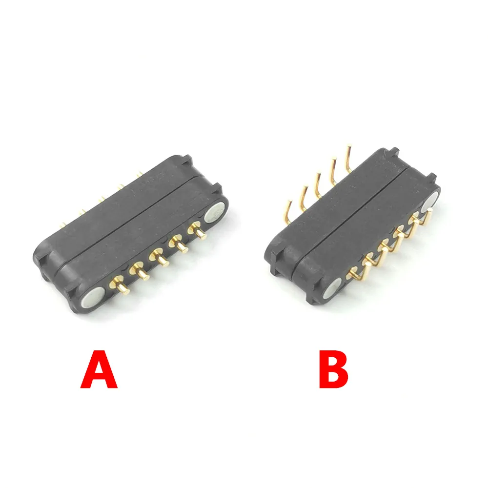Spring Loaded Magnetic Pogo Pin Connectors 5 Pin 2.54mm Pitch PCB Male ...