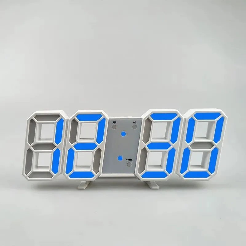 3D LED Digital Wall Clock Mini Desk Clock, Electronic Alarm Clock, DIY ...