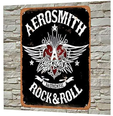 Retro Metal Decor Wall Plaque: Aerosmith Rock & Roll Vintage Tin Sign ...