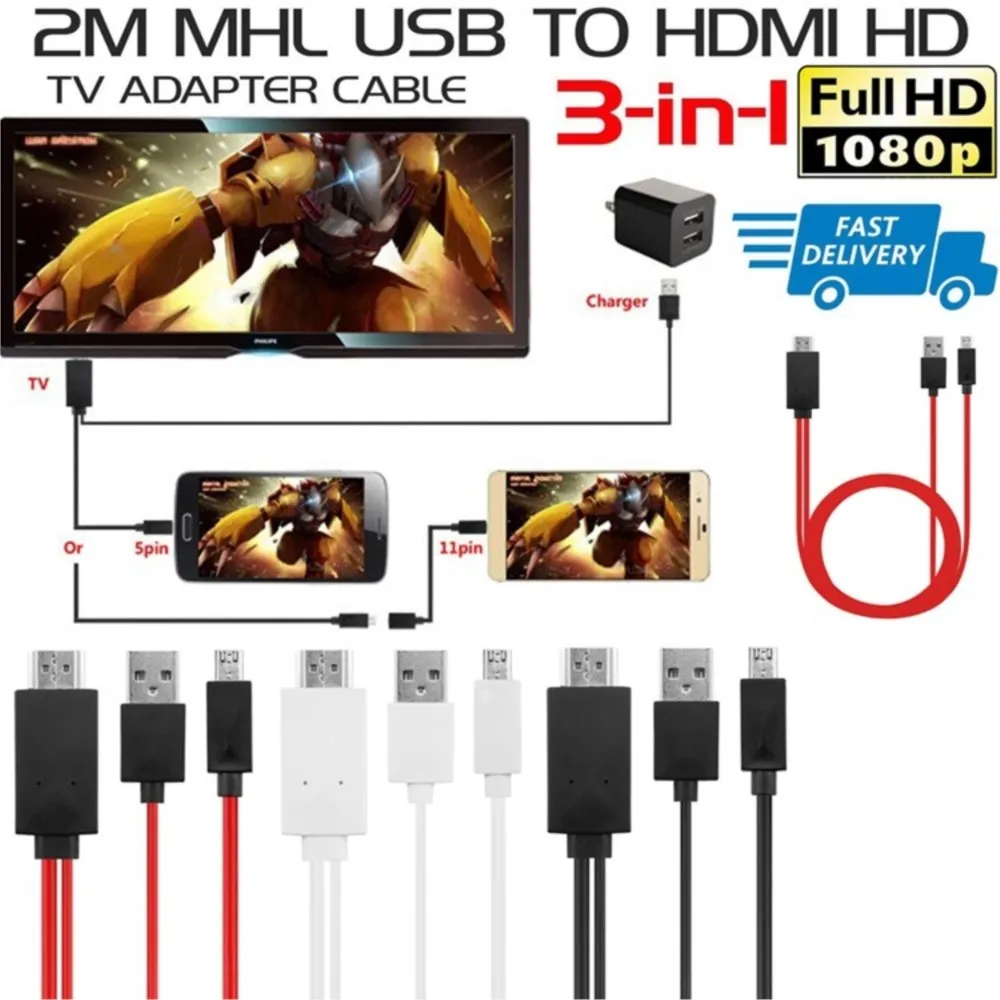 DHgate.com:2M MHL to HDMI Adapter Cable 1080P, USB & Digital Audio ...