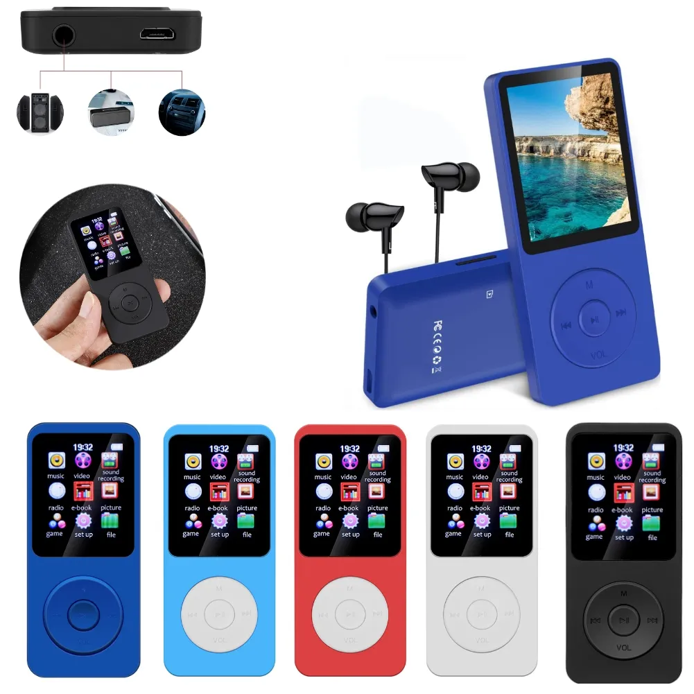 Mini Walkman: 2024 MP3 Player, Bluetooth 5.0, 1.8'' Multi Language ...