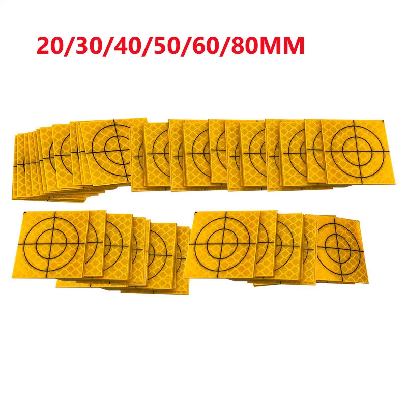 40x40mm Yellow Reflective Sheet Targets for Total Station Surveying ...
