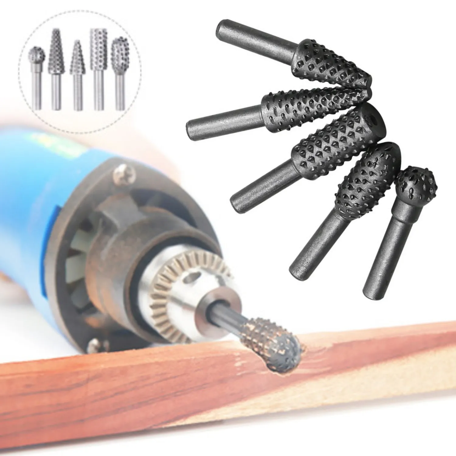 Rotor Tool Woodworking Steel Rasp Files: 1/4 Shank for Craft & Carving ...