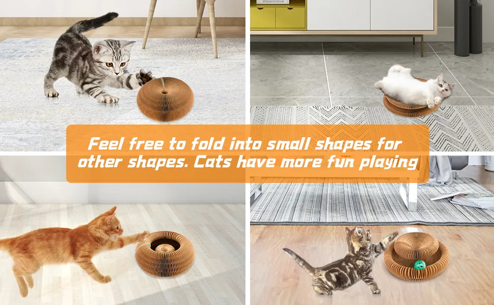 Cat Scratching Pads with Feather Teaser Stick Wand and Toy Ball ...