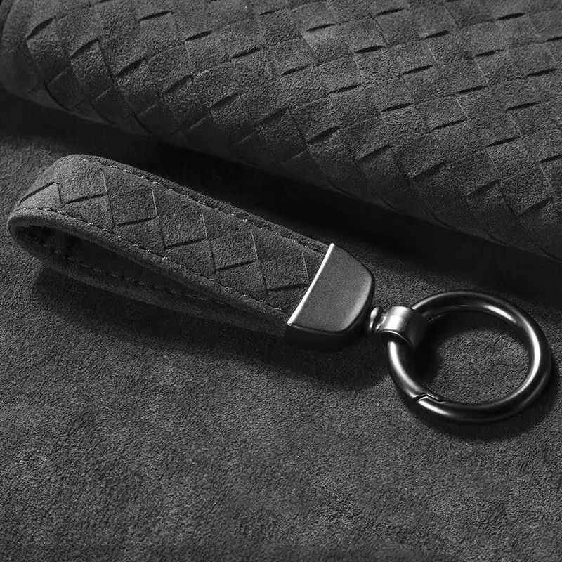 High-Grade Suede Leather Car Key Chain Luxury Key Rings Holder Buckle ...