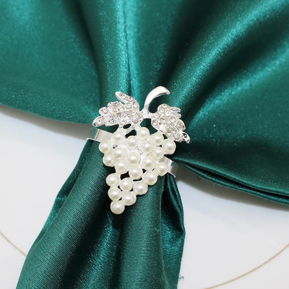 Grape Pearl Napkin Rings Fruit Serviette Buckle Rings for Wedding ...