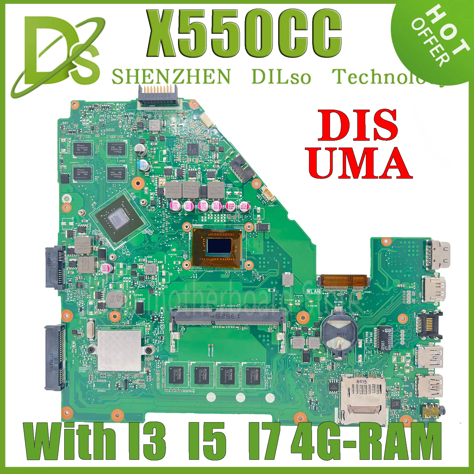 KEFU X550CC Laptop Motherboard for ASUS X550C X550CL X552C Y581C R510C ...