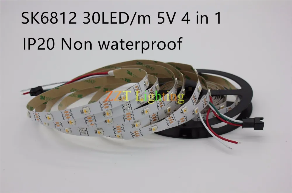 SK6812 LED Strip, 4-in-1 RGBW/RGBNW/WW Color, 30/60/144 LEDs/Pixels ...
