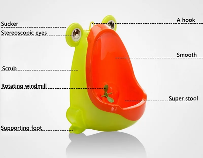 Portable Ergonomic Frog Potty Training Urinals With Hook Peter Pan For ...