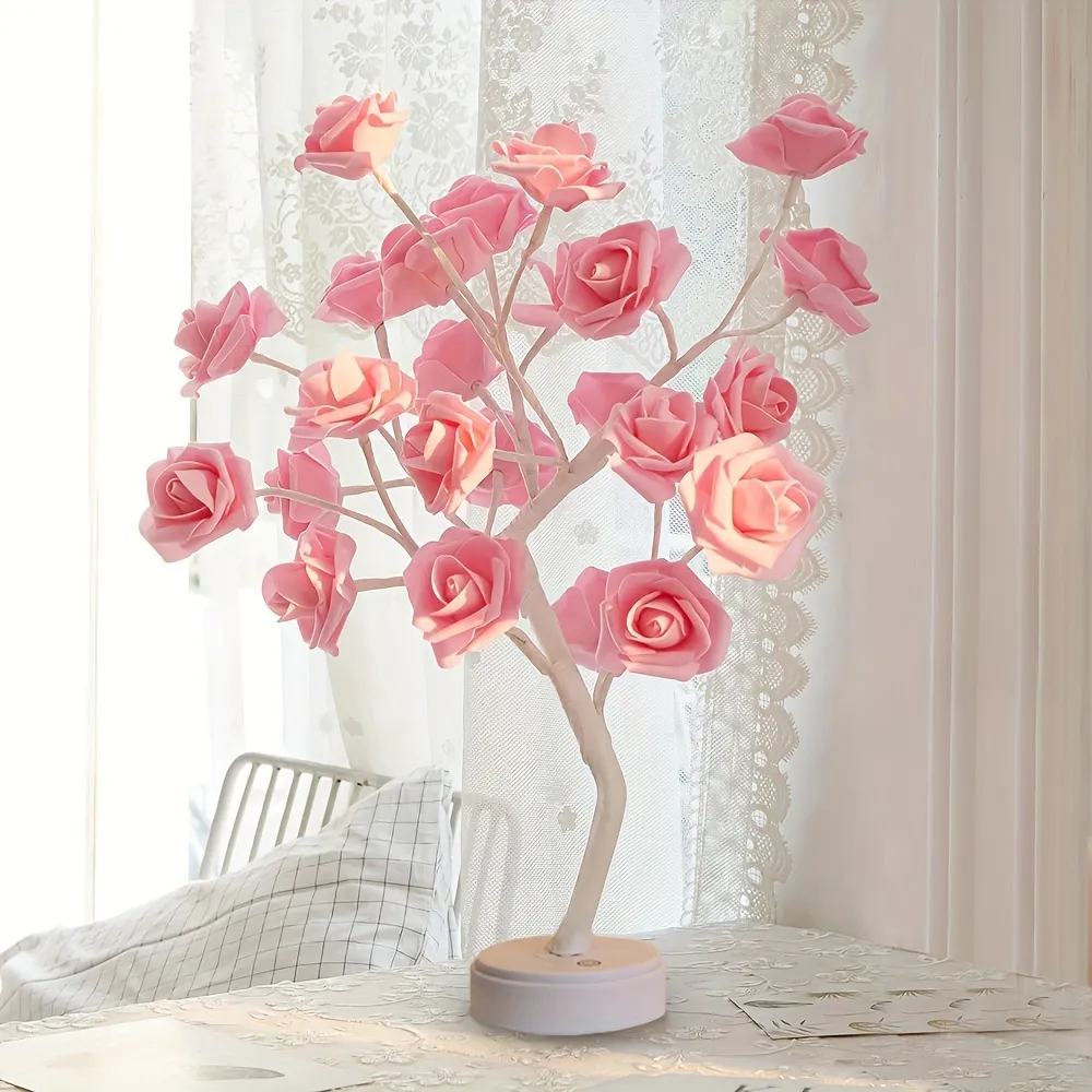 DHgate.com:30 LED USB Rose Desk Lamp, Romantic Decor Rose Tree Light ...
