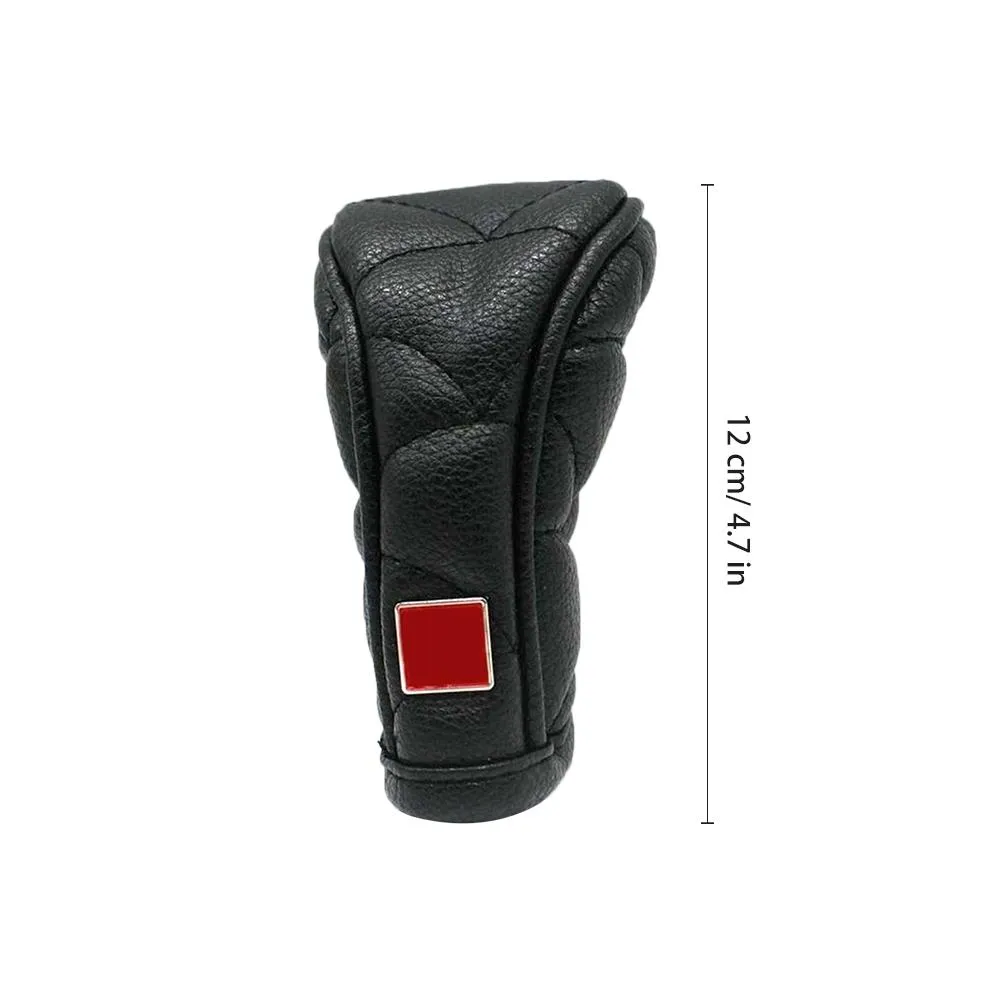 Universal PU Leather Dustproof Zipper Car Gear Shift Knob Cover Anti ...