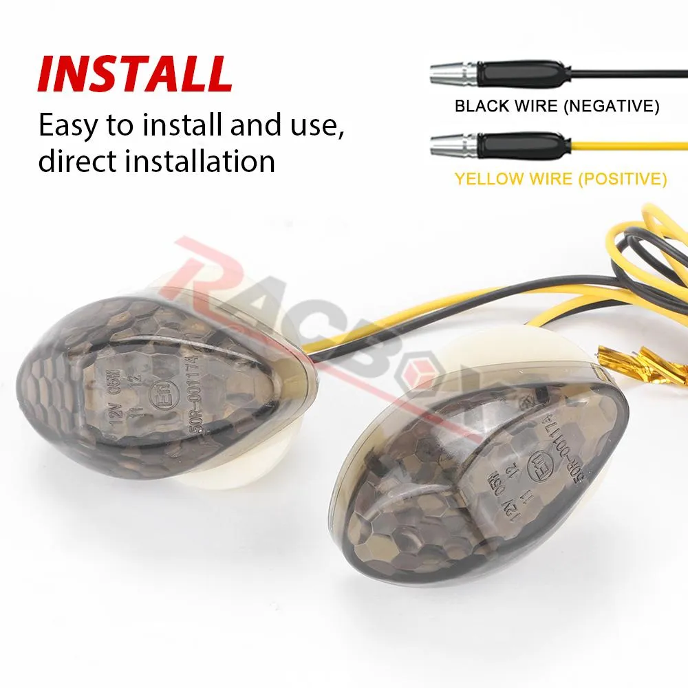 2024Universal M10 Motorcycle LED Turn Signal Light Indicators Amber/White for Honda CBR 600RR ...