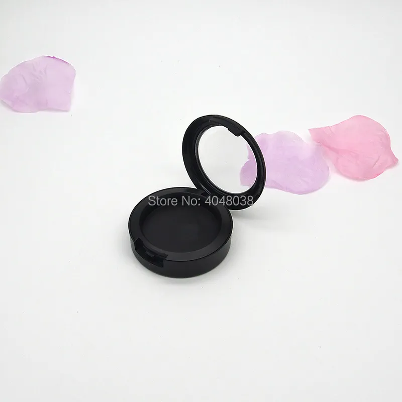 36mm Empty Cosmetic Compact: Frost Black Blusher Box, Plastic Eyeshadow ...