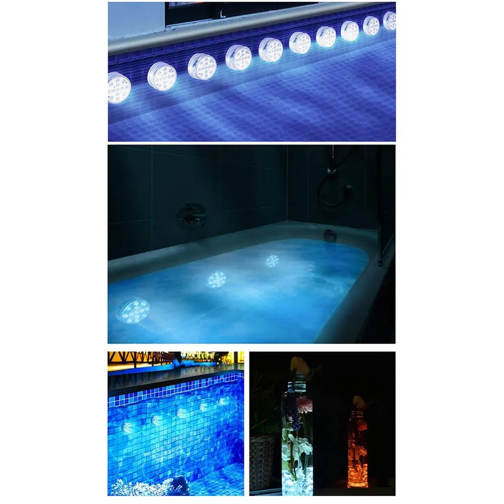 Underwater RGB LED Fountain Lights, IP68 Waterproof Submersible Lamp ...