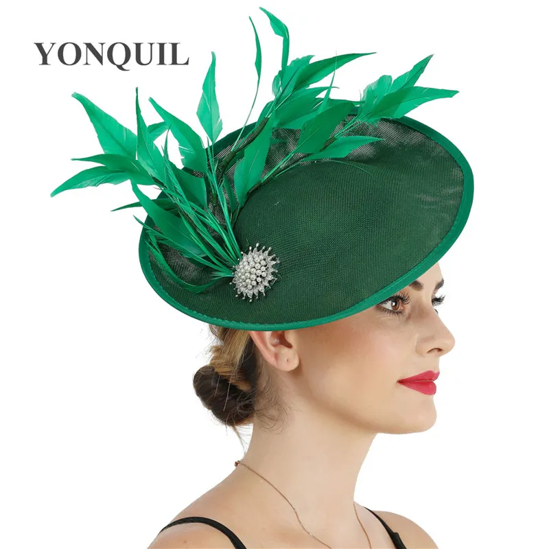 Green Big Fascinator Hat For Ladies Wedding Headwear... From Ddmyaug ...