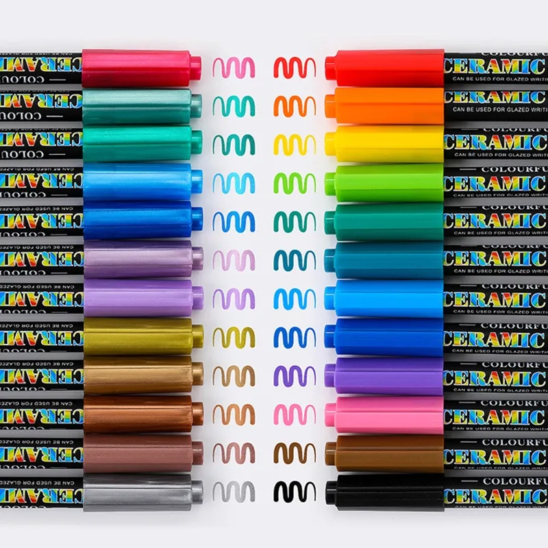 12/High Temperature Oven-Baked Ceramic Marker Pen Set, Acrylic Paint ...