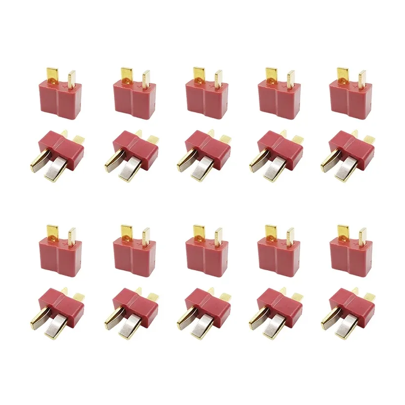 10/Red T Type Male and Female Deans Connector Plugs for RC LiPo Battery ...