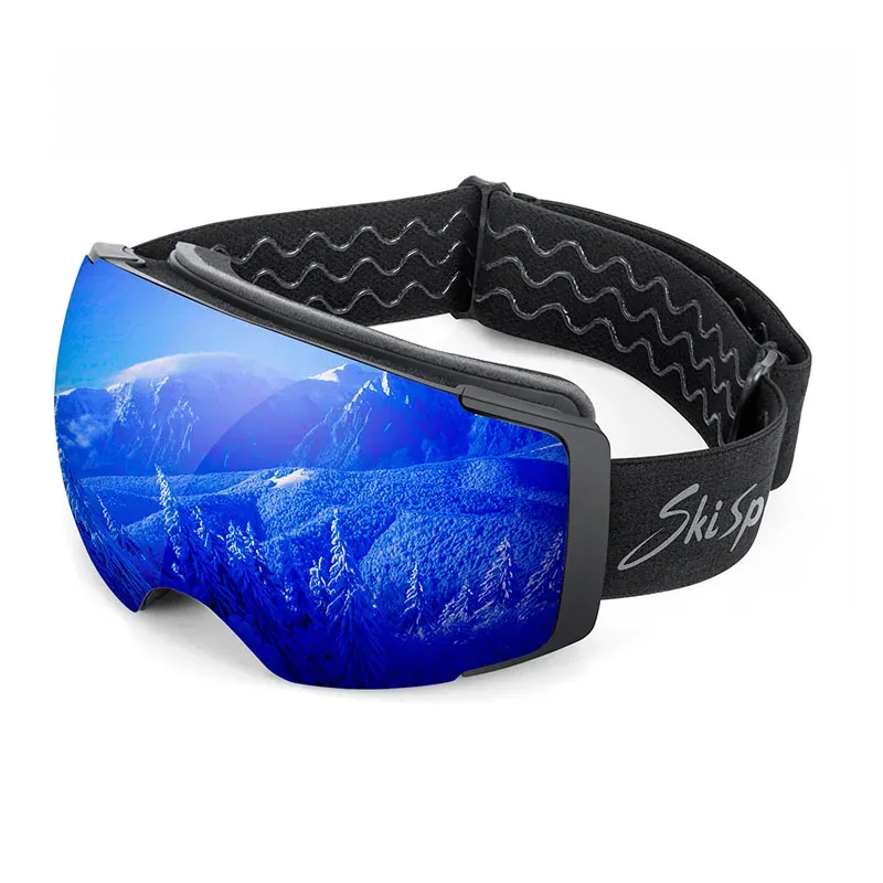 UPGRADED Ski Snowboard Goggles, Double-Layer Anti-Fog Spherical Skiing ...