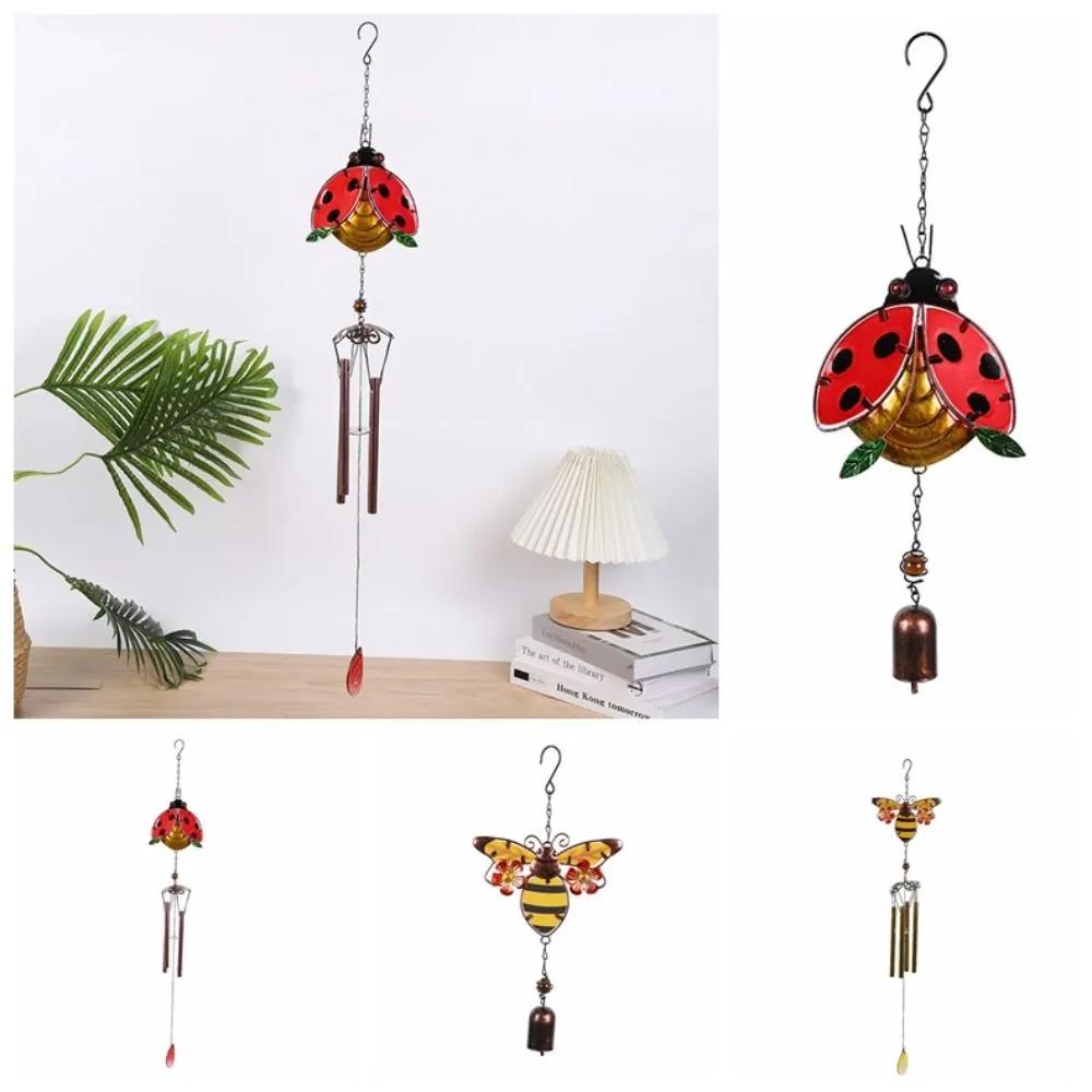 Realistic Ladybug Metal Decorative Wind Chimes Handmade Painted Hanging ...
