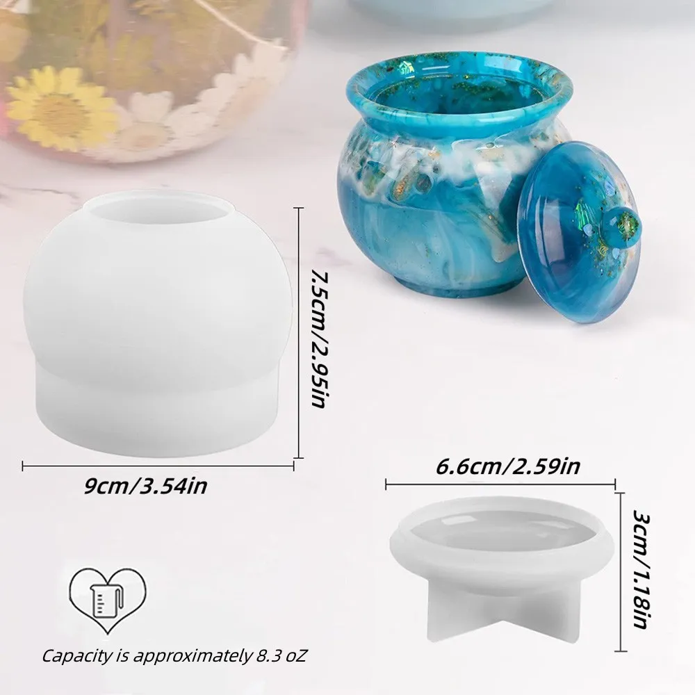 DIY Crystal Epoxy Resin Storage Jar Mold, Jar Shape Silicone Mold With ...