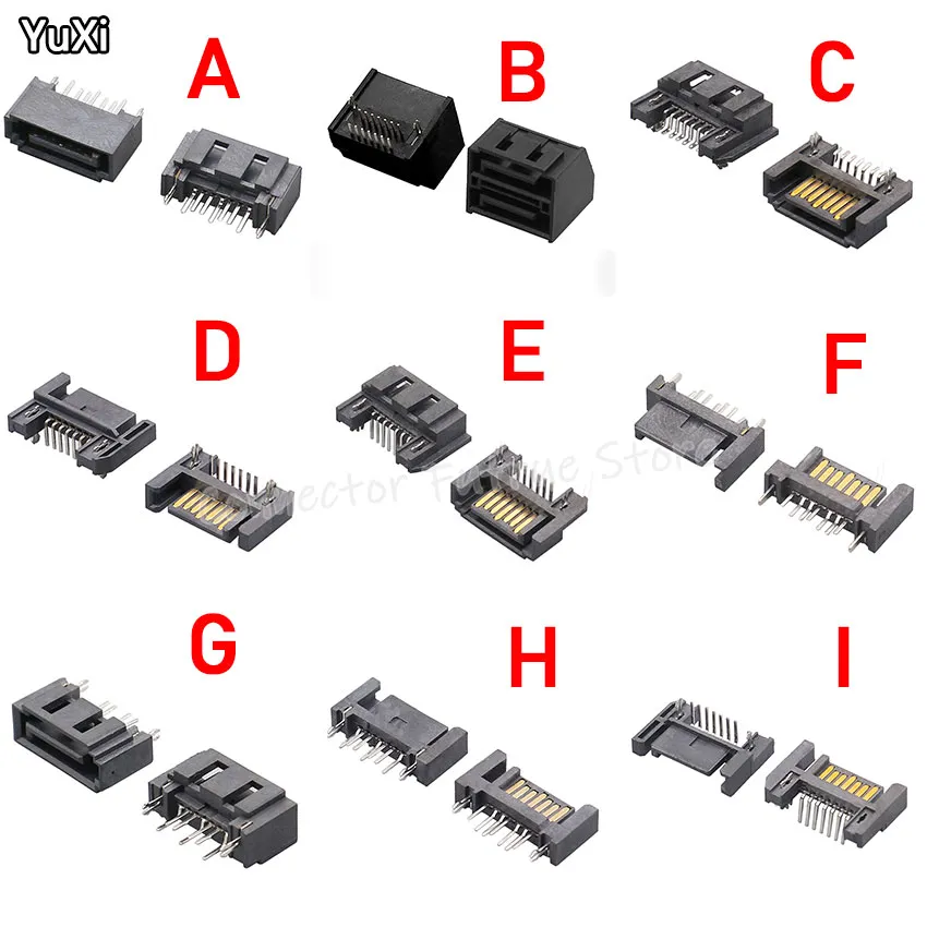 SATA Hard Disk Connector 5 7 Pin Male DIP/SMD Connector, Hard Drive ...