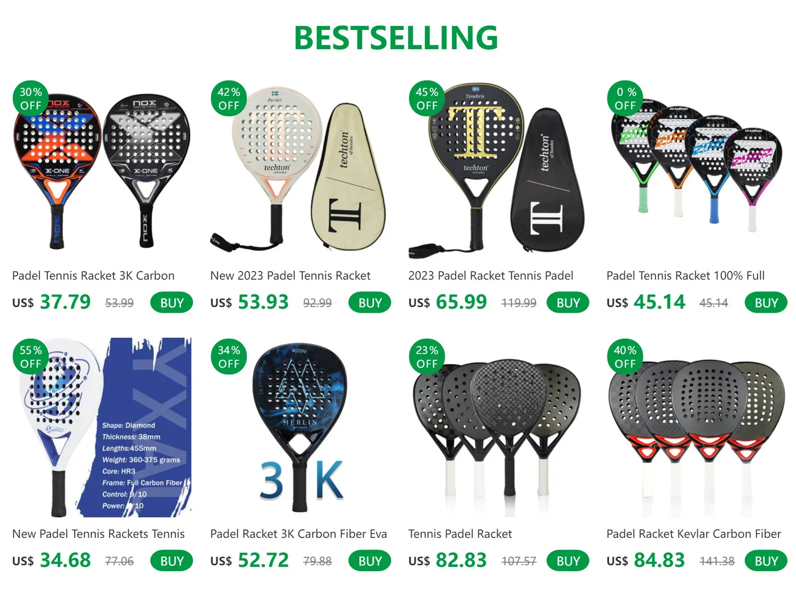 DHgate.com:"3K/12K/18K/Kevlar Carbon Fiber Padel Tennis Racket with EVA ...