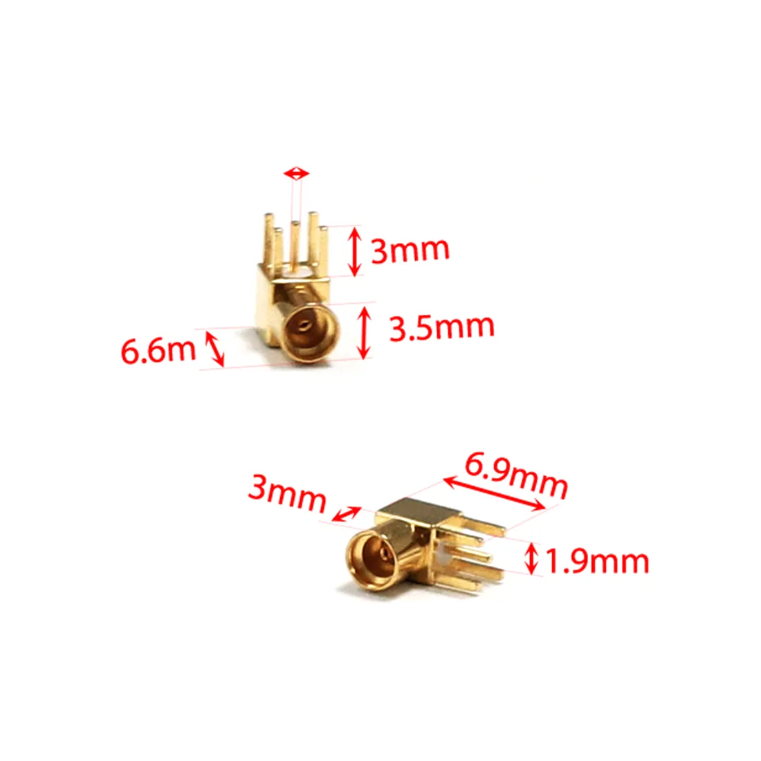 MCX MMCX PCB Mount RF Coax Connector Right Angle Male to Female ...