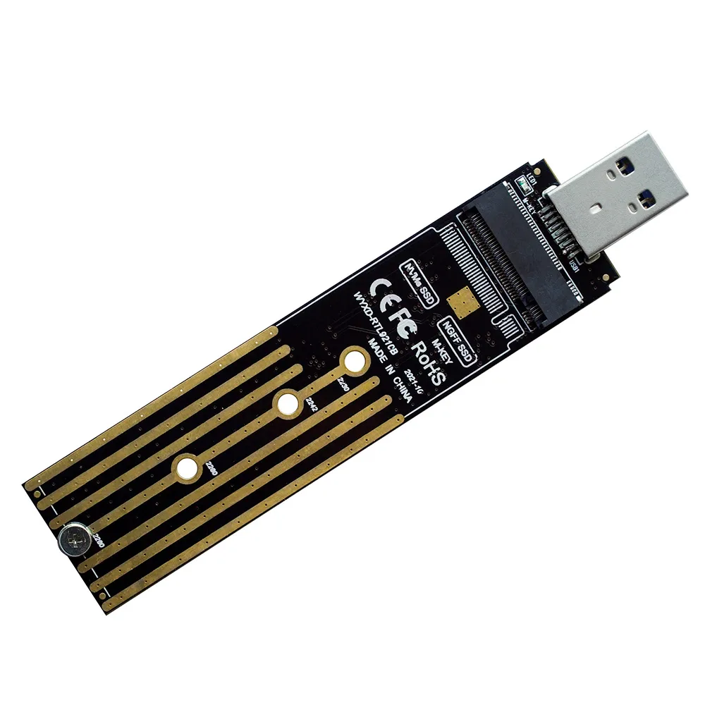 DHgate.com:2024 Dual Protocol M.2 to USB Adapter - RTL9210B Chip, Supports NVME/SATA M2 SSD ...