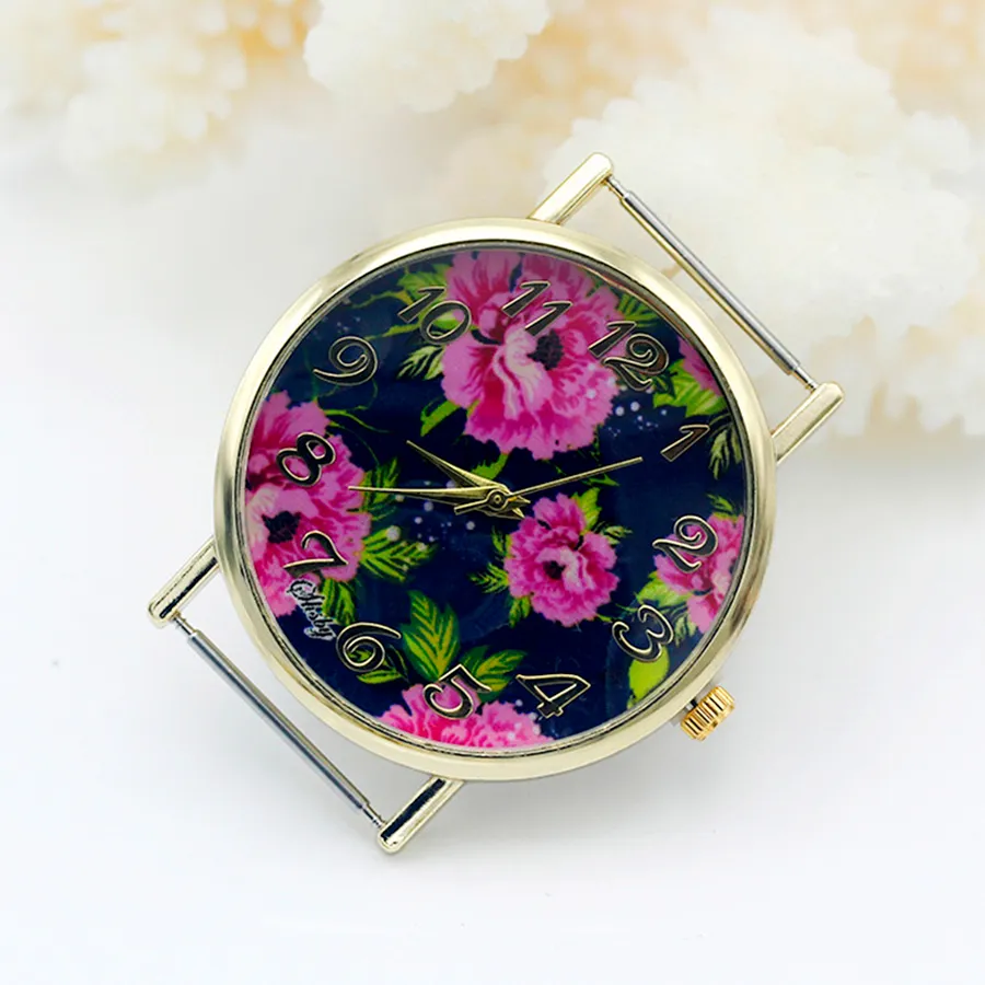 Gold Flower Head DIY Personality Watch Header with Adjustable Fabric ...
