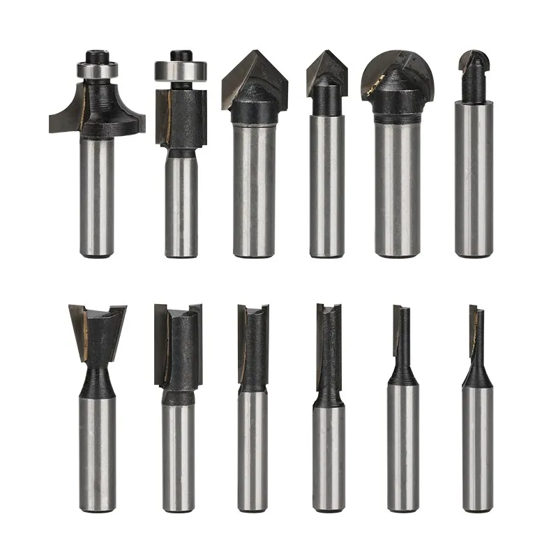 Tungsten Carbide Router Bit - 8mm Shank Straight End Mill Flush Trim ...