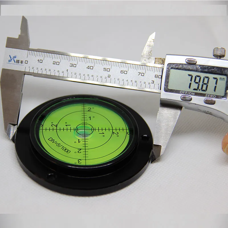 Round Spirit Levels Crane Horizontal Bubble Level Measuring Instrument Size 3.15 × 2.44 × 0.51 ...