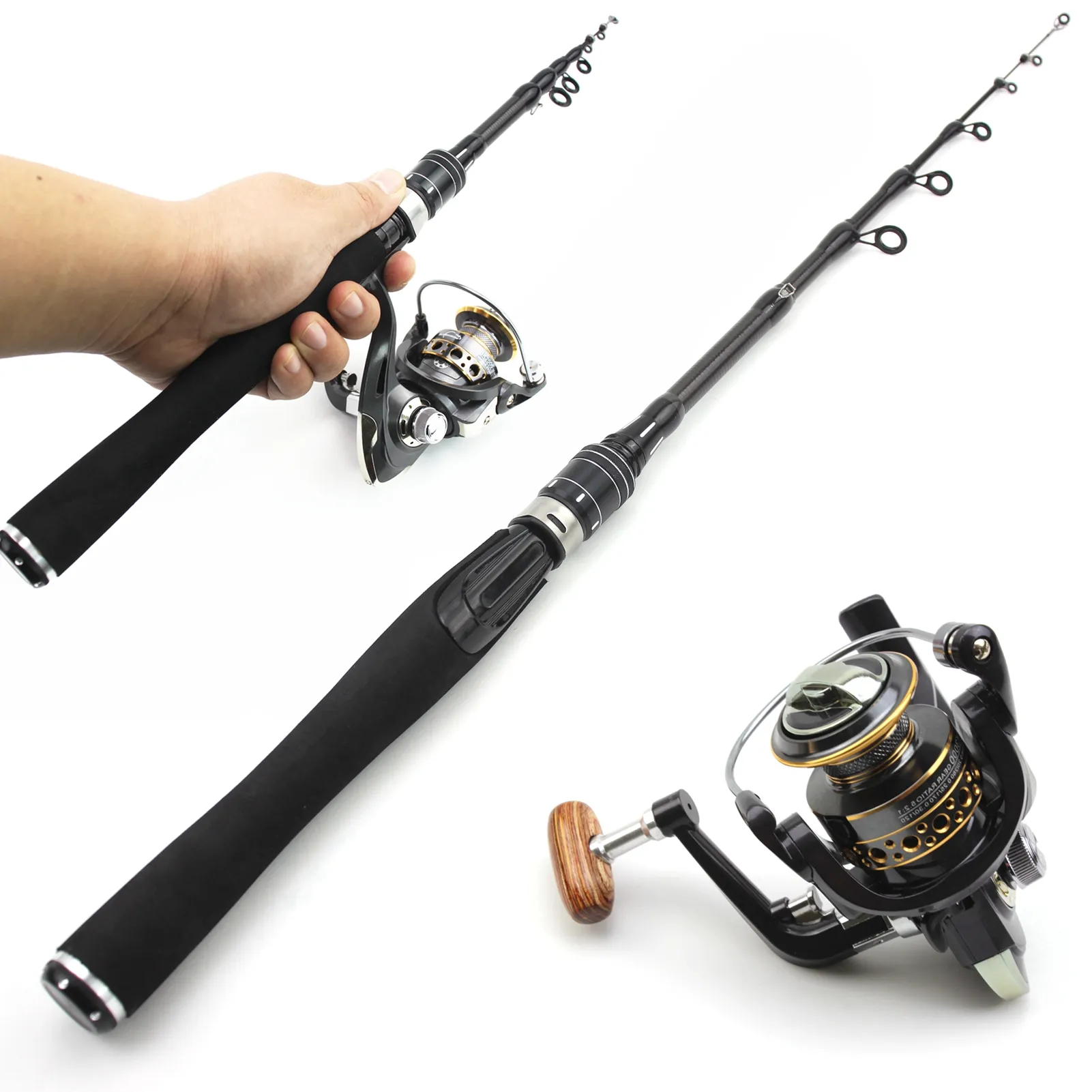 5M 1.8M 1.98M Ultra Light Rod and Reel Combos UL Power Slow Telescopic ...
