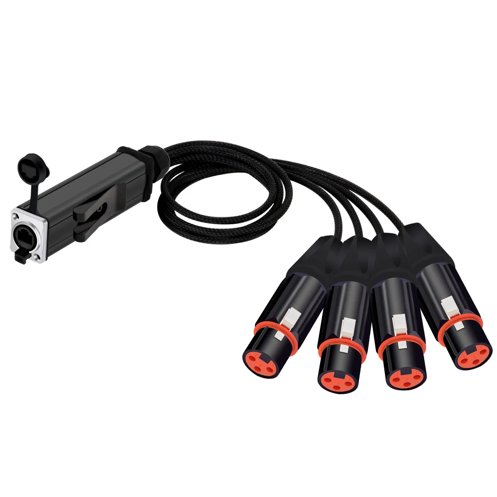 Waterproof RJ45 CAT5 to 4 Channel 3-Pins Zinc Alloy Shell XLR Male ...