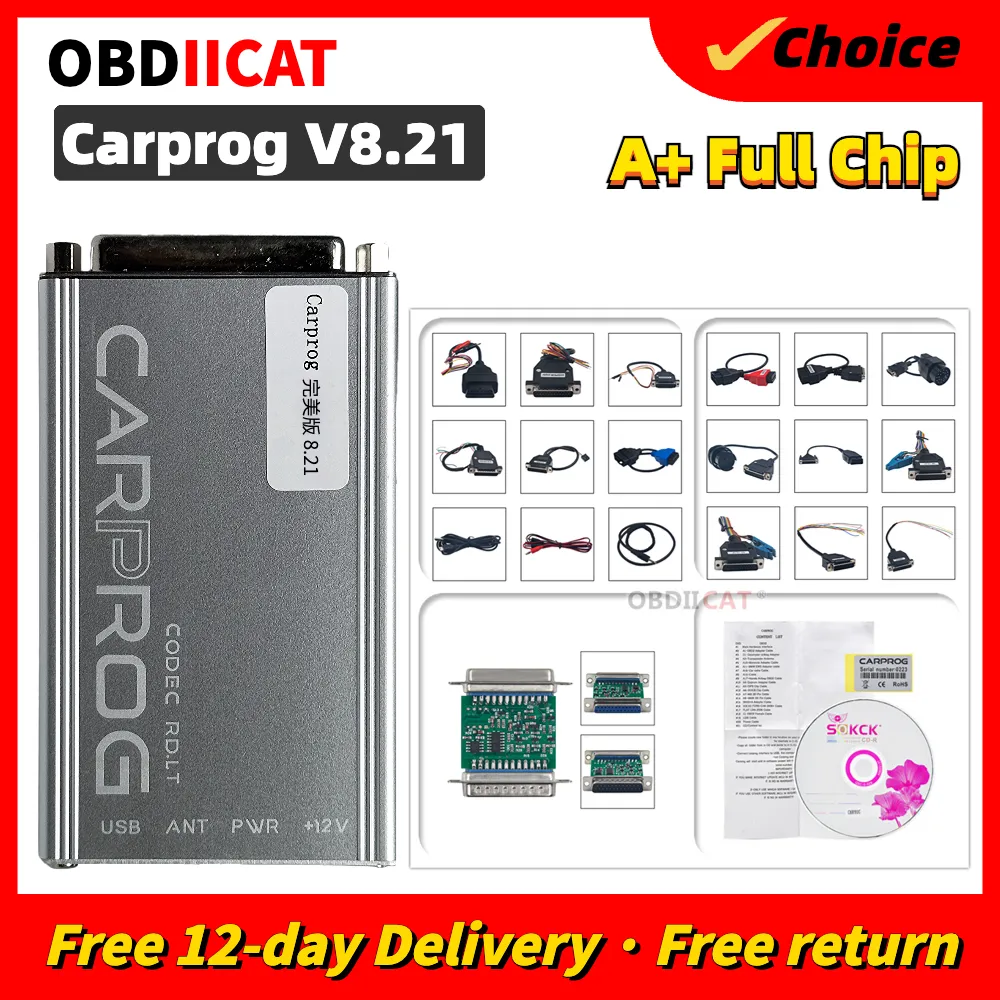 DHgate.com:Advanced Carprog V8.21 ECU Repair Tool with 21 Adapters for Airbag/Radio Diagnostics ...