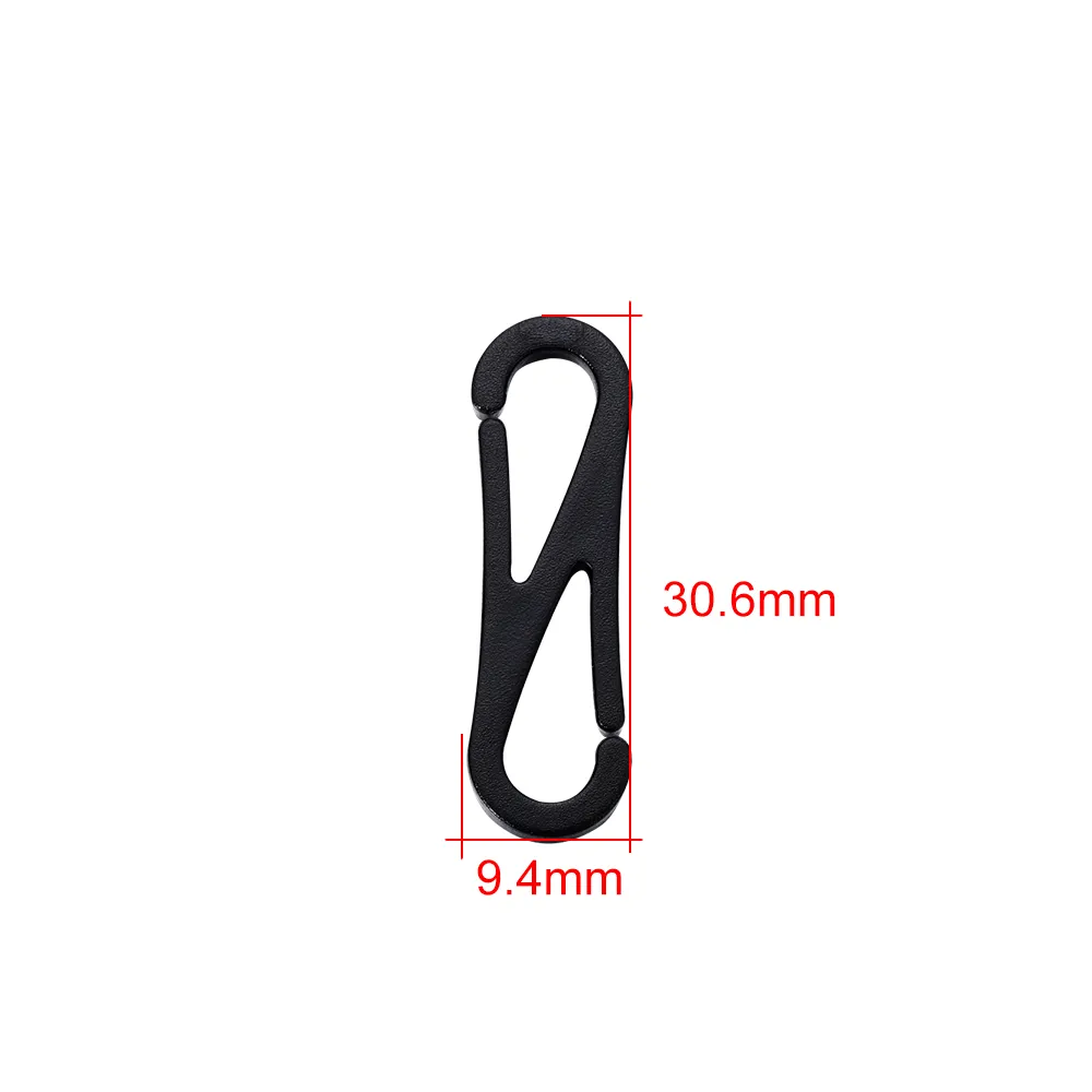 Black Plastic Hat Hook Gloves Masks Hanger Ends Rope Cord Holder 30 ...