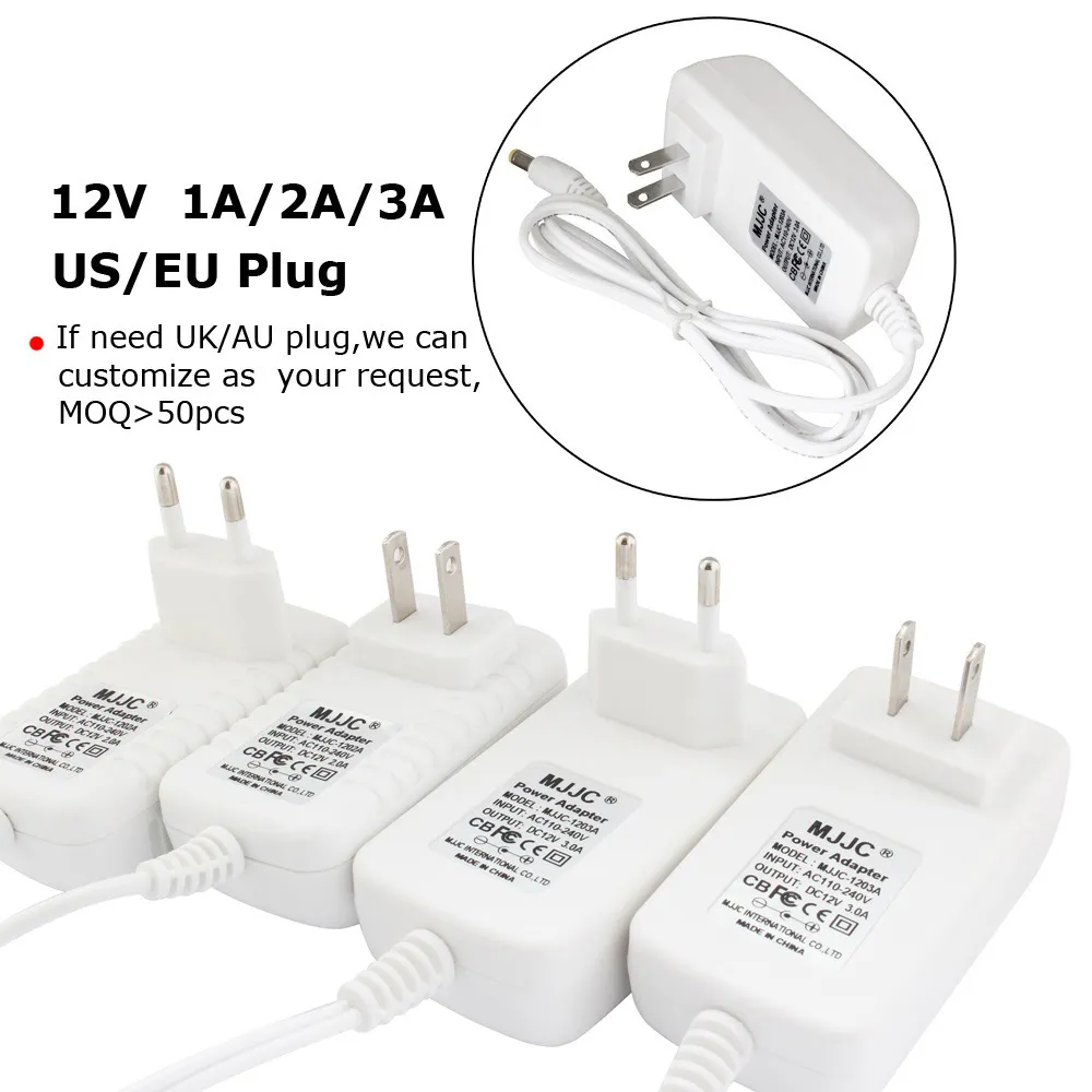 Power Supply Adapter 12V 3A LED Strip Transformer AC Adapter 12V 1A/2A ...