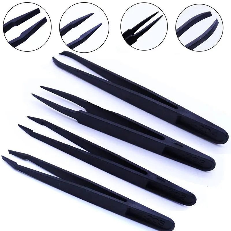 4/Plastic Tweezers Kits for Epoxy Resin Jewelry Making, Black DIY Mold ...