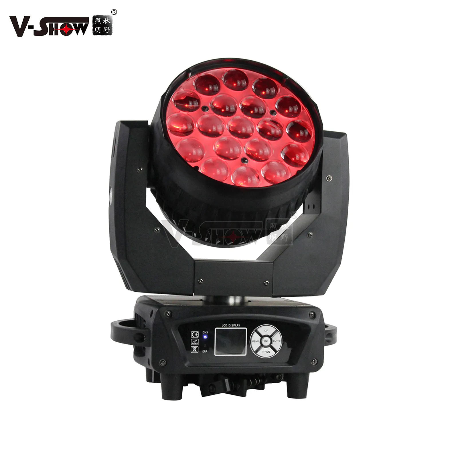 V Show AURA Zoom Beam Wash Led Moving Head Light 19x15W RGBW 4in1 Led ...