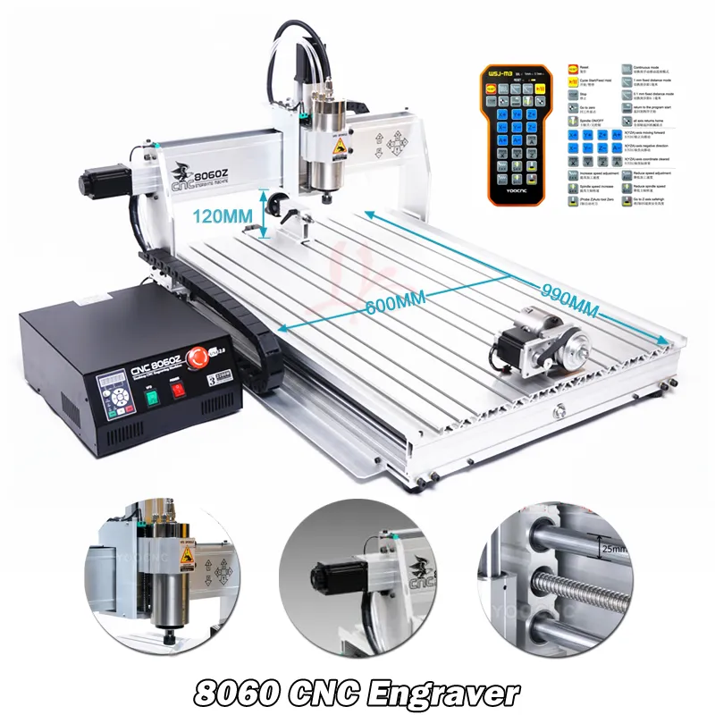 4Axis USB Port CNC 8060 2.2KW Spindle March3 ER20 Collet CNC Router ...