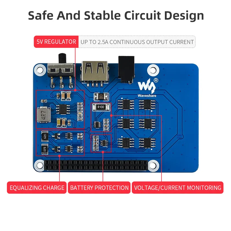 SHCHV Uninterruptible Power Supply UPS HAT Stable 5V Power Output For ...