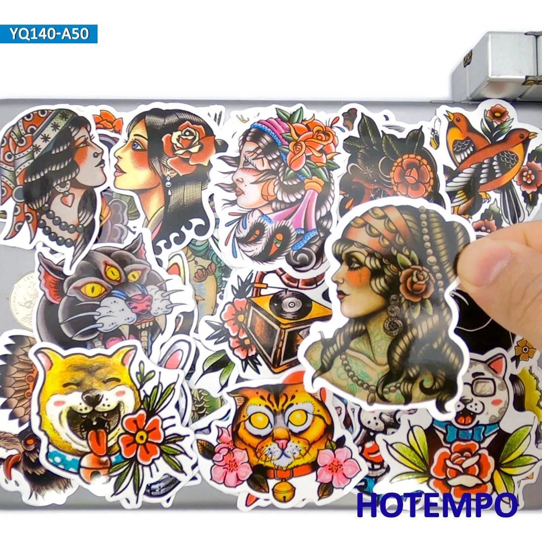 DHgate.com:50Pcs Old School Sailor Tattoo Stickers Retro Waterproof ...