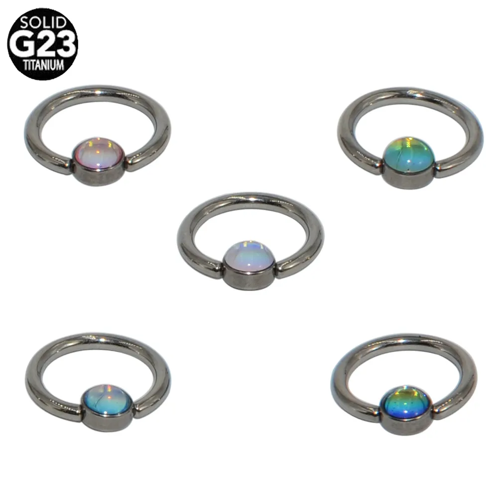 G23 Titanium Bling Flash Film Lip Ear Nose Ring Piercing Rook Septum ...
