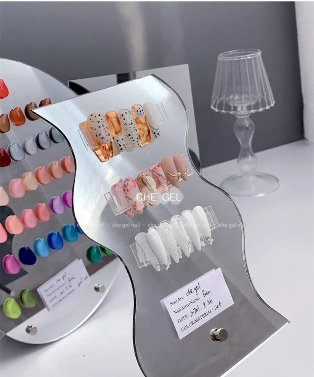 Nail Display Panel Acrylic Color Plate Glass Color Card Nail Polish ...