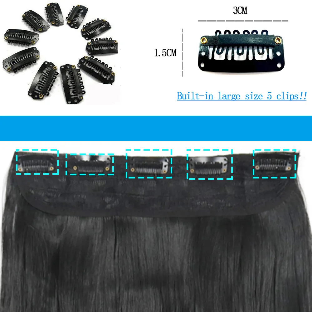 LISI GIRL Synthetic 22 inch Clip in Hair Extensions Heat Resistant High ...