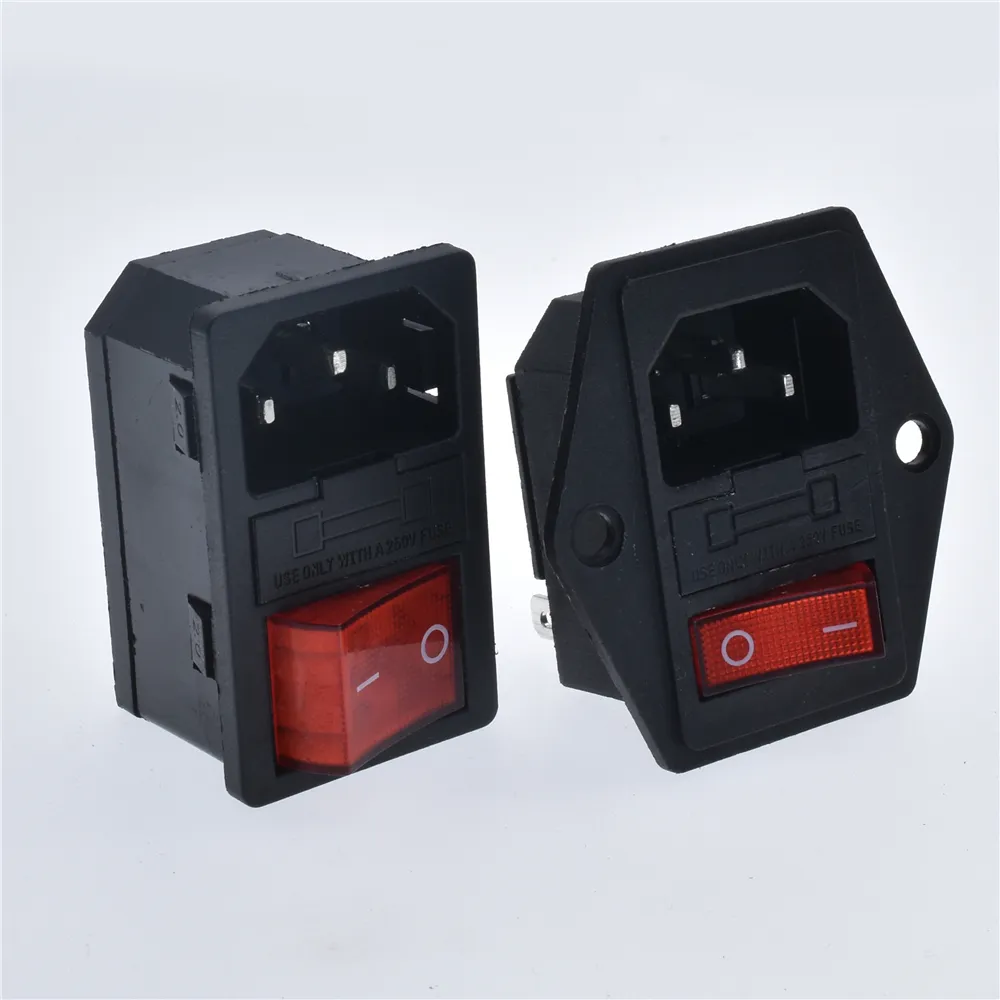 2024 10A 250VAC Red Illuminated Power Rocker Switch Fused IEC 320 C14 ...