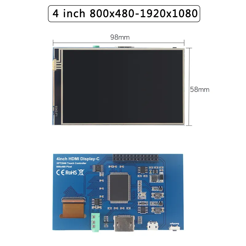 Raspberry Pi 4 touch display monitor Backlight LCD Display with Audio ...