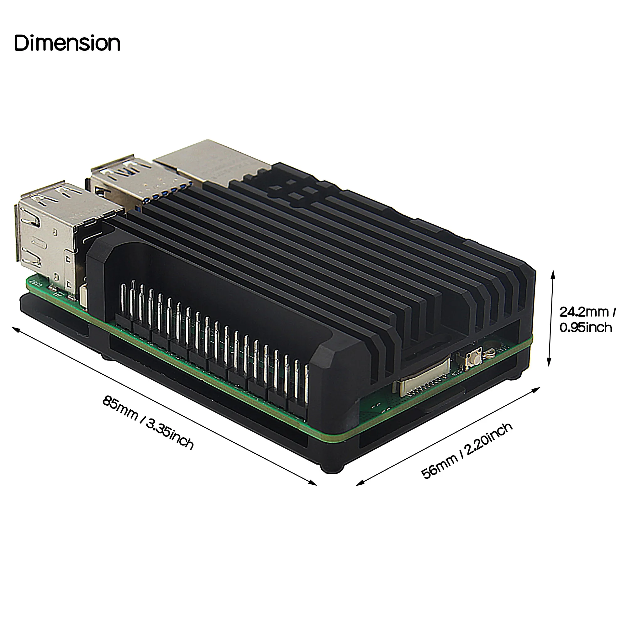 Raspberry Pi 5 Armor Case, Passive Cooling Aluminum Alloy Protective ...